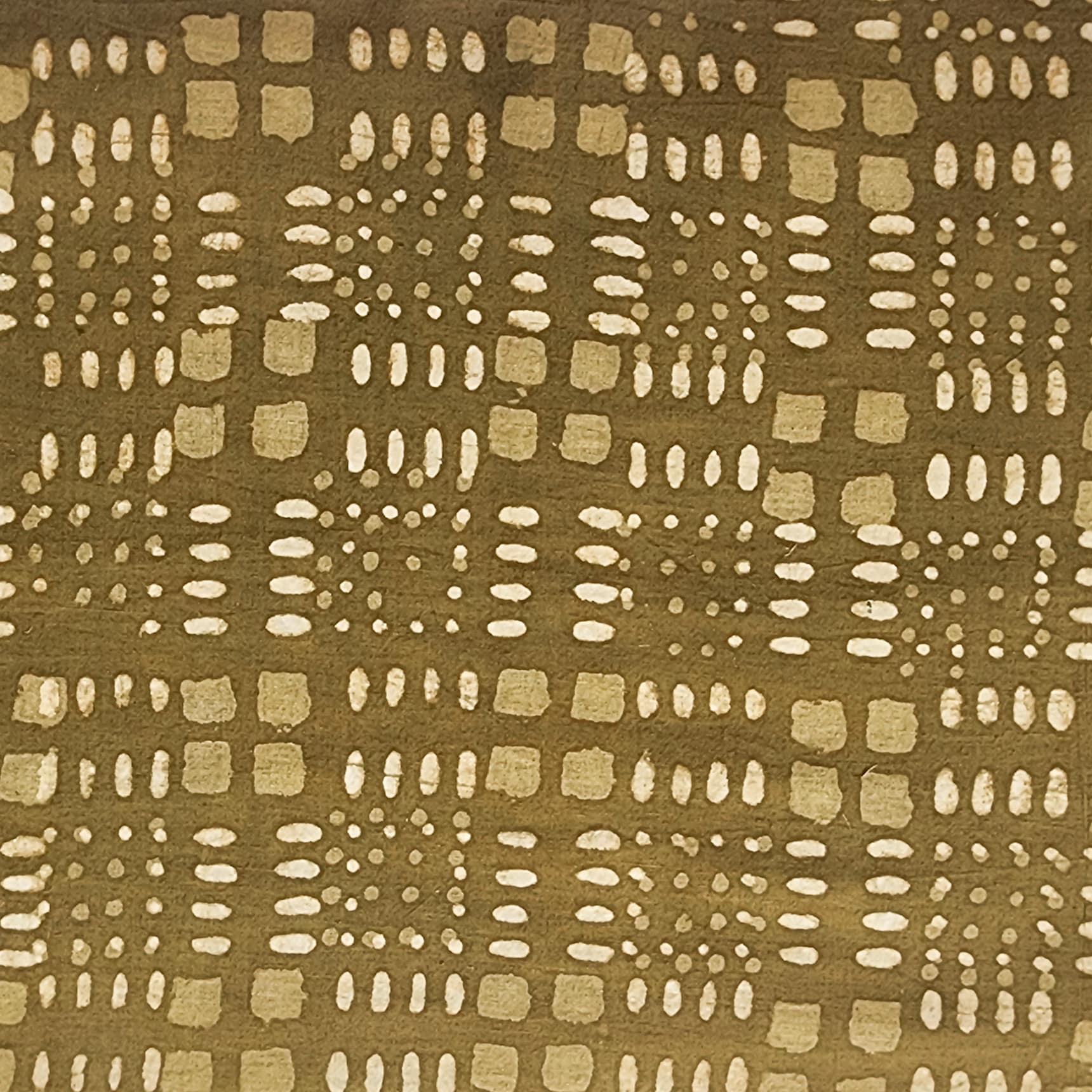 (PRE-CUT 1.95 METER) Pure Cotton Dabu Mehndi Green With Off White Squa – Sanskruti