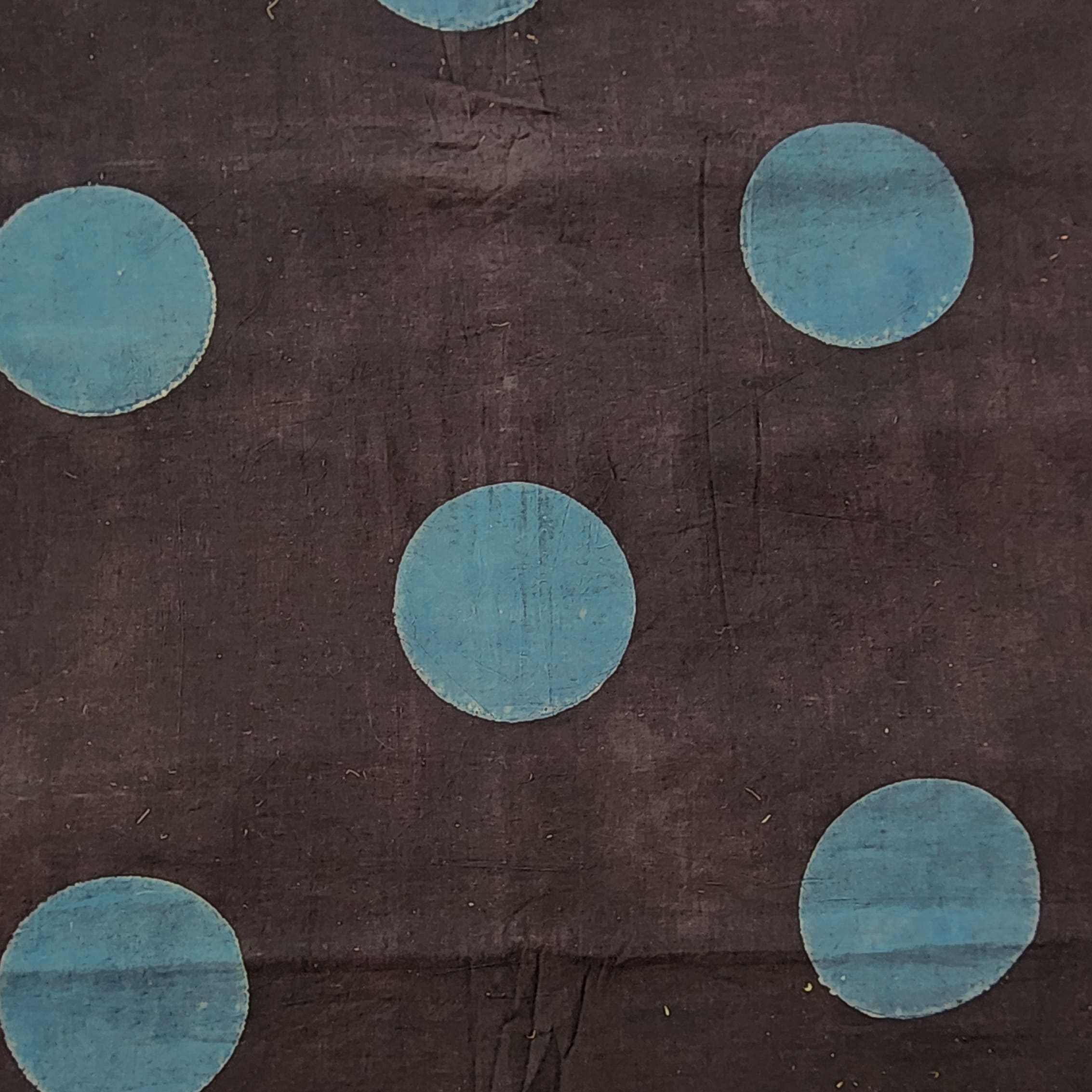 (Pre-Cut 0.90 Meter) Pure Cotton Ajrak Rust Black With Rust Blue Big C – Sanskruti