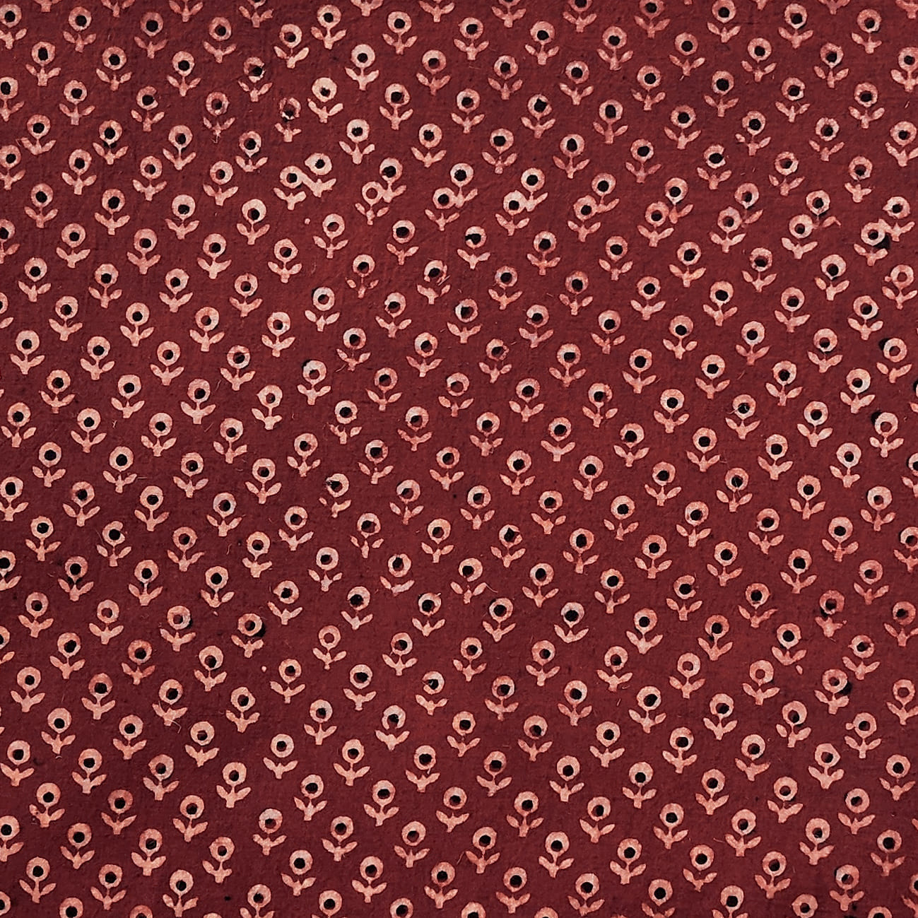 (PRE-CUT 1.70 METER) Pure Cotton Ajrak Vegetable Dyed Red With Cream T – Sanskruti