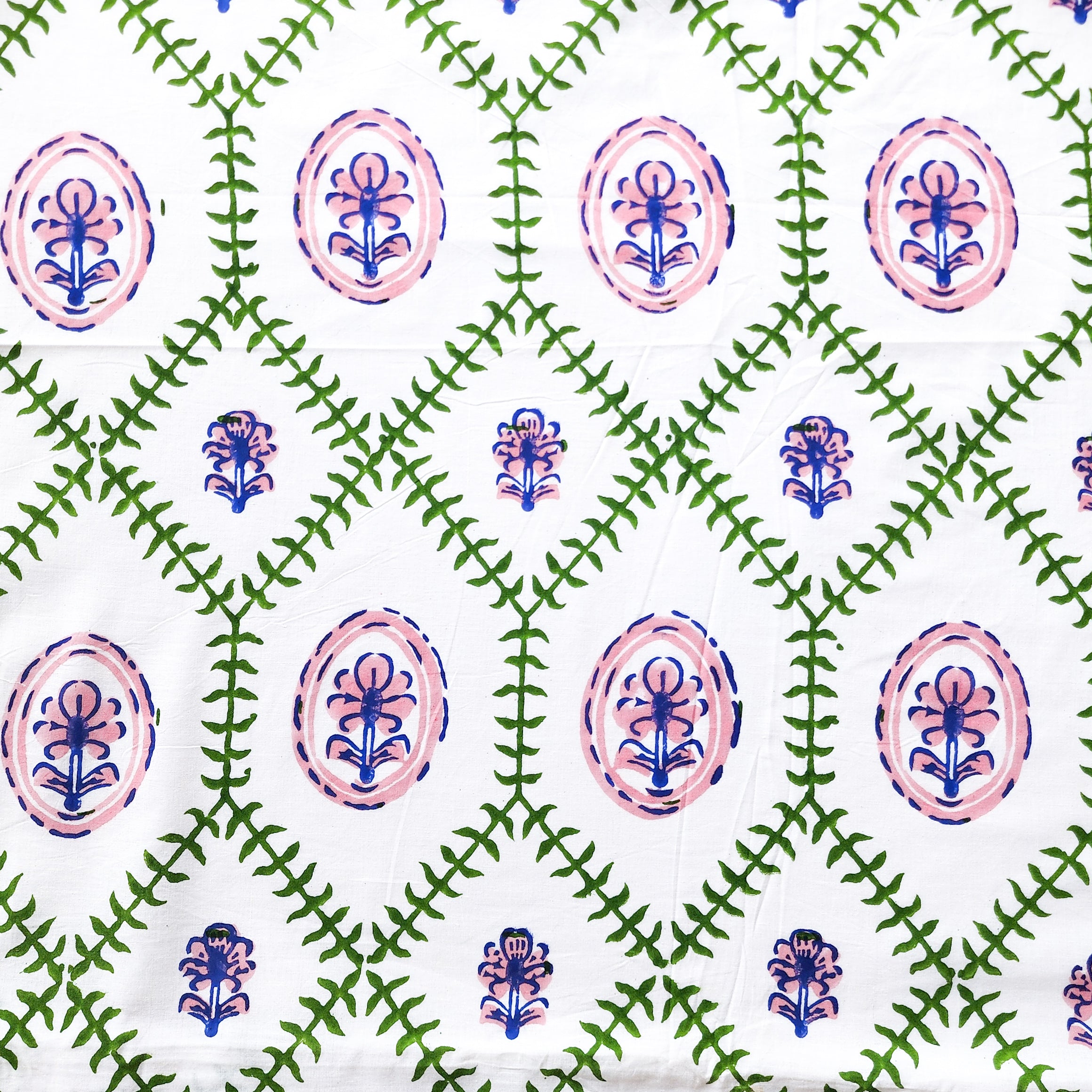 (PRE-CUT 1 METER) Pure Cotton Jaipuri White With Intricate Design Moti – Sanskruti