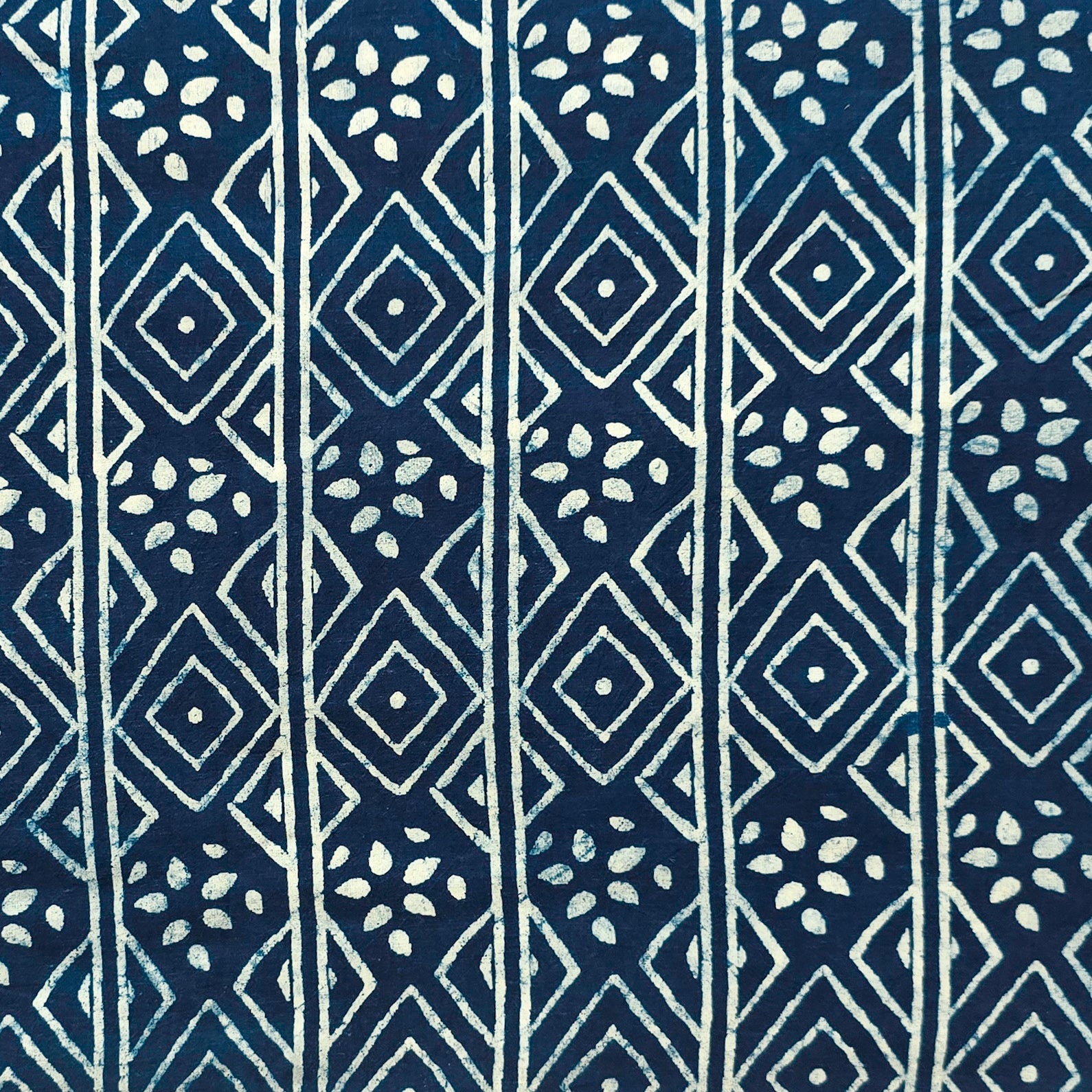 Pure Cotton Indigo Border Stripes Hand Block Print Fabric – Sanskruti
