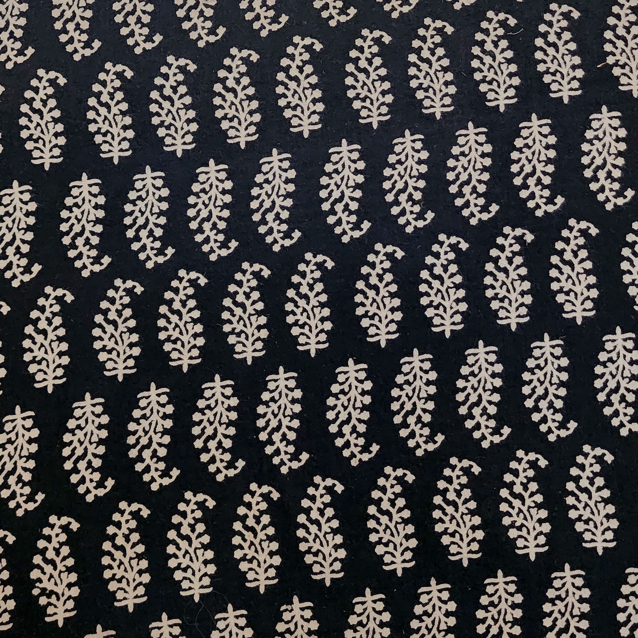 Pure Cotton Vegetable Dyed Ajrak Black With Cream Intricate Flower Han – Sanskruti