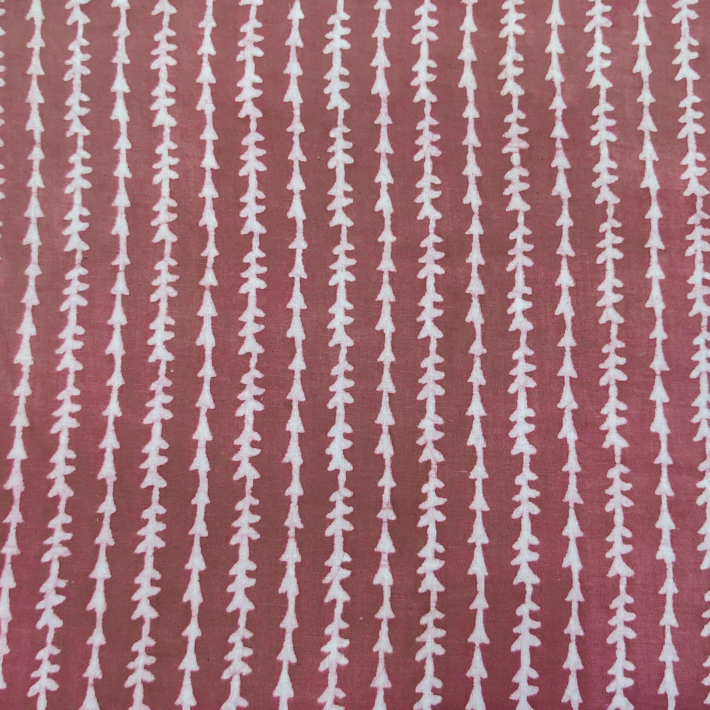 Pre-cut 1.80 meter Pure Cotton Dabu With Arrow Head Stripes Hand Block – Sanskruti