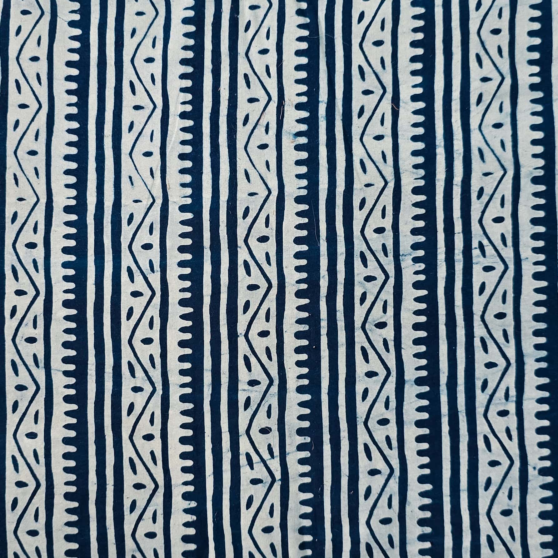 Pure Cotton Indigo Border Hand Block Print Fabric – Sanskruti
