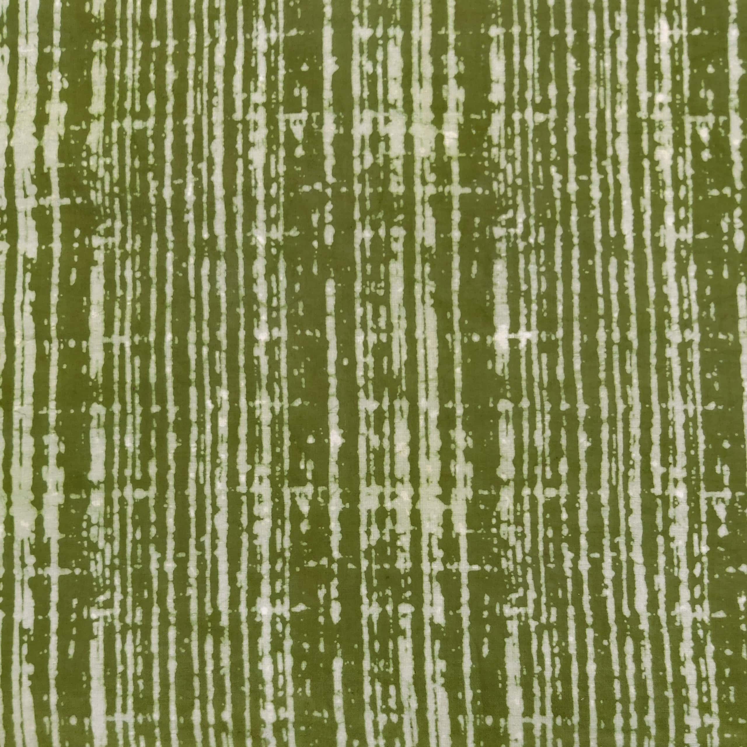 Pure Cotton Dabu Mehendi Green Abstract Hand Block Print Fabric – Sanskruti