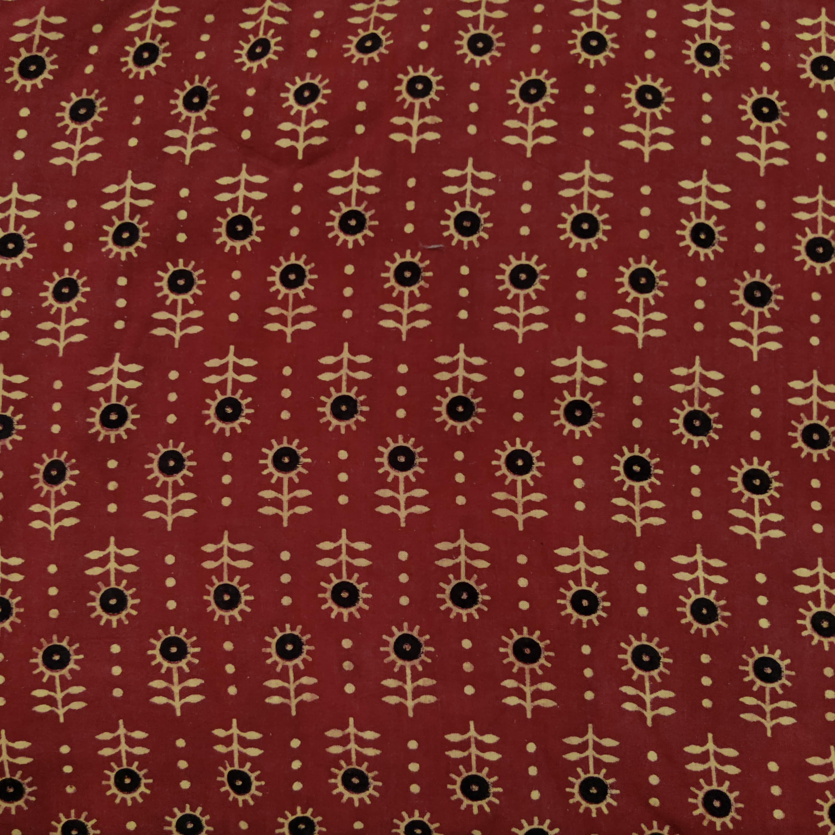 Pure Cotton Vegetable Dyed Ajrak Rust With Cream And Black Motifs Hand – Sanskruti