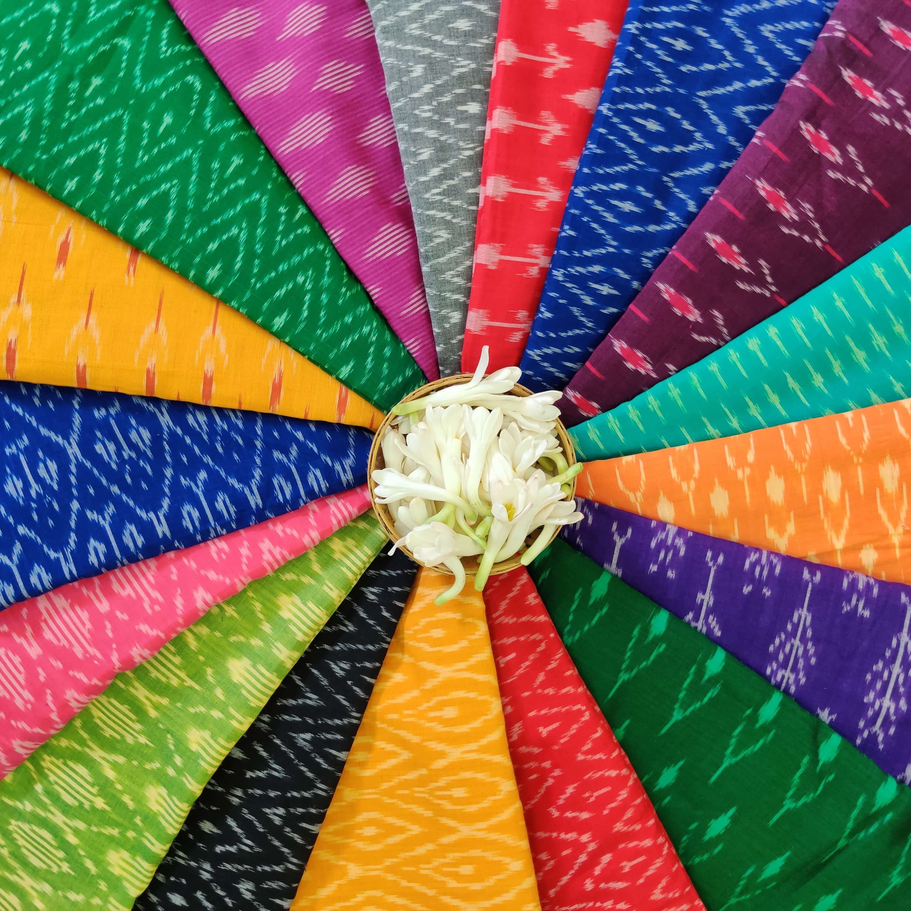 Mercerised Ikkat Fabrics Buy Online from India – Sanskruti