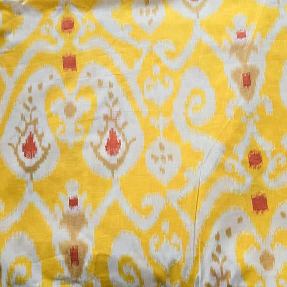 Pure Cotton Digital Screen Print Yellow With White Big Design Fabric ...