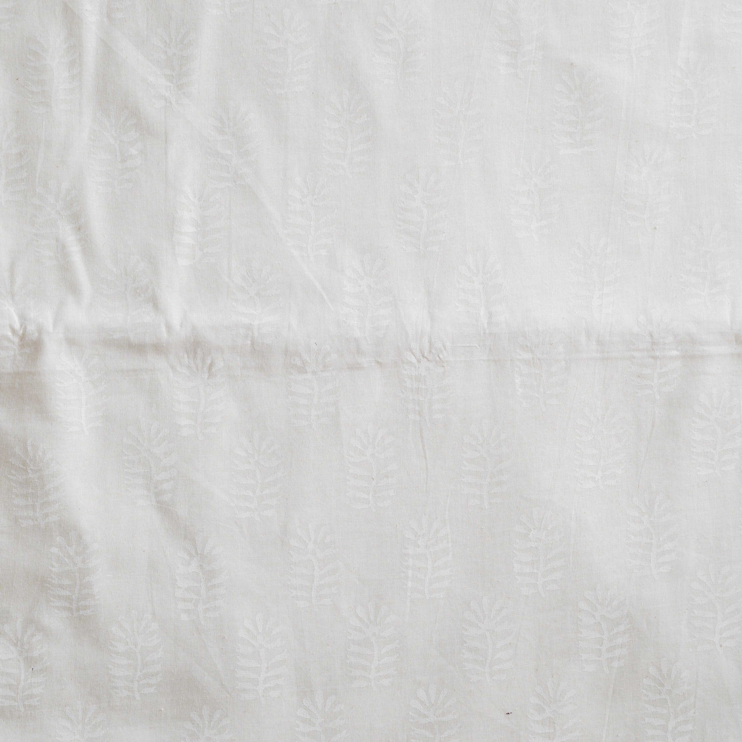 Pure Cotton Dabu White On White Plant Motif Hand Block Print Fabric ...