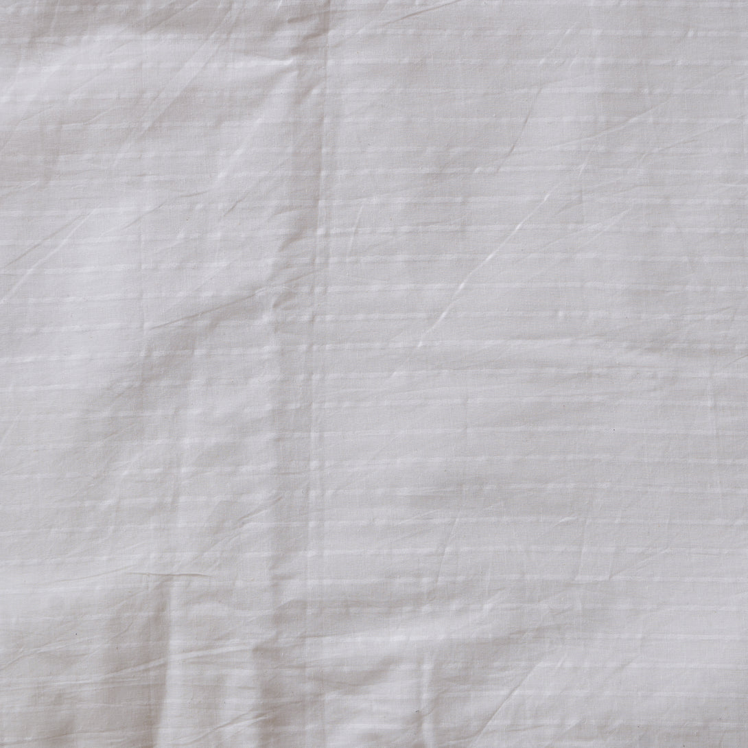 Pure Cotton Dabu White On White Stripes Hand Block Print Fabric – Sanskruti