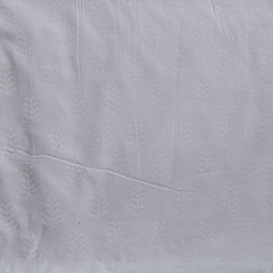 Pure Cotton Dabu White On White Motif Hand Block Print Fabric – Sanskruti