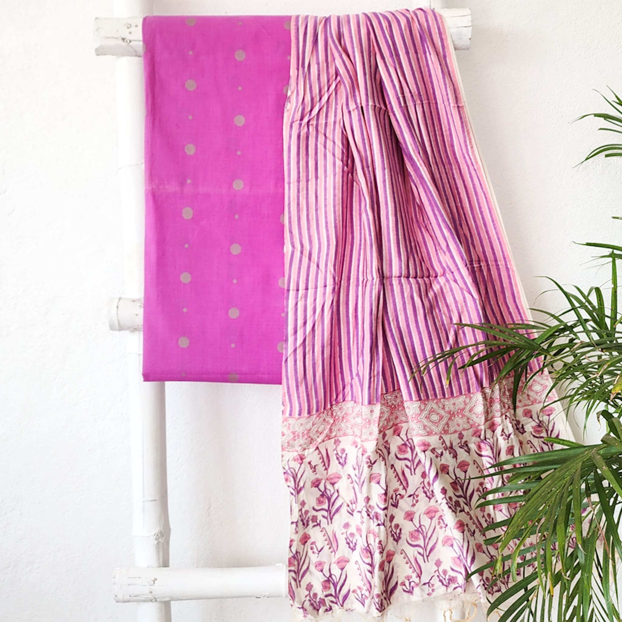 NAYANTARA - Pure Cotton Handloom Pink Suit – Sanskruti