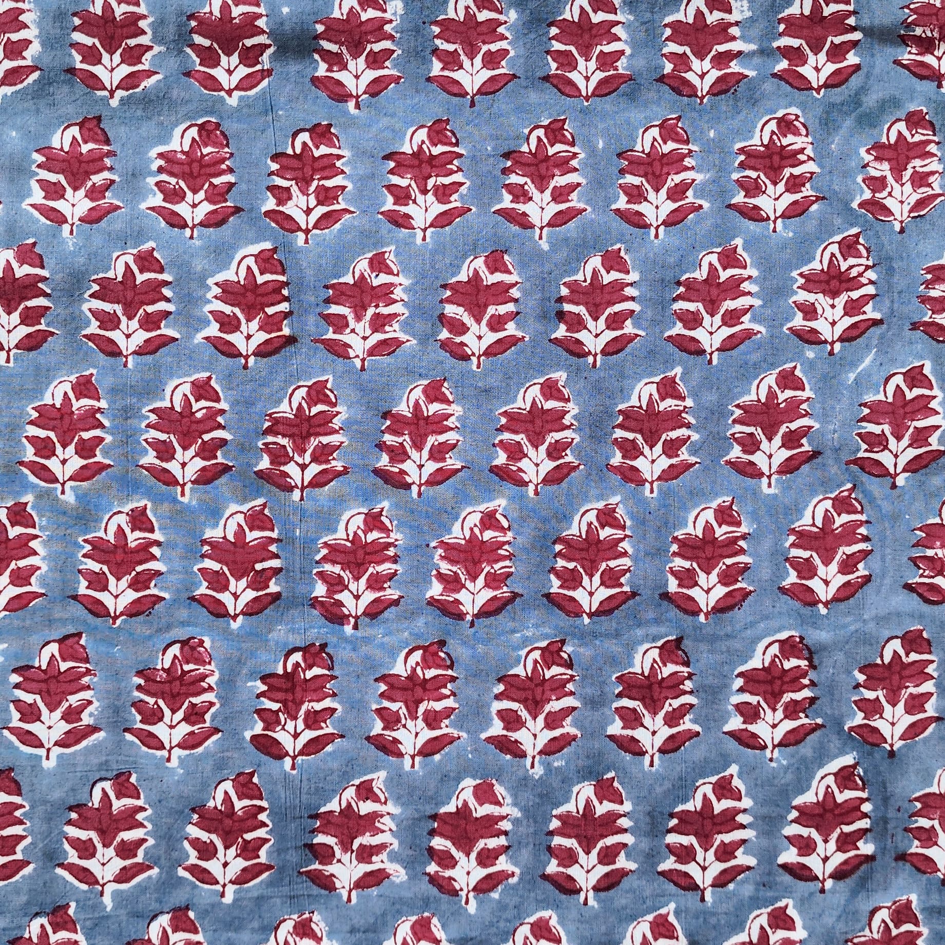 Pure Cotton Jaipuri Grey With Pink Flower Motif Hand Block Print Fabri ...