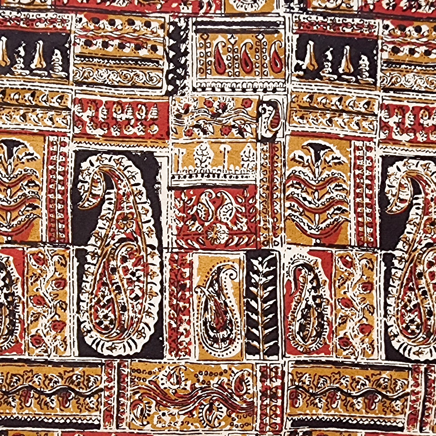 Pure Cotton Bagru Square Kairi Intricate Design Hand Block Print ...
