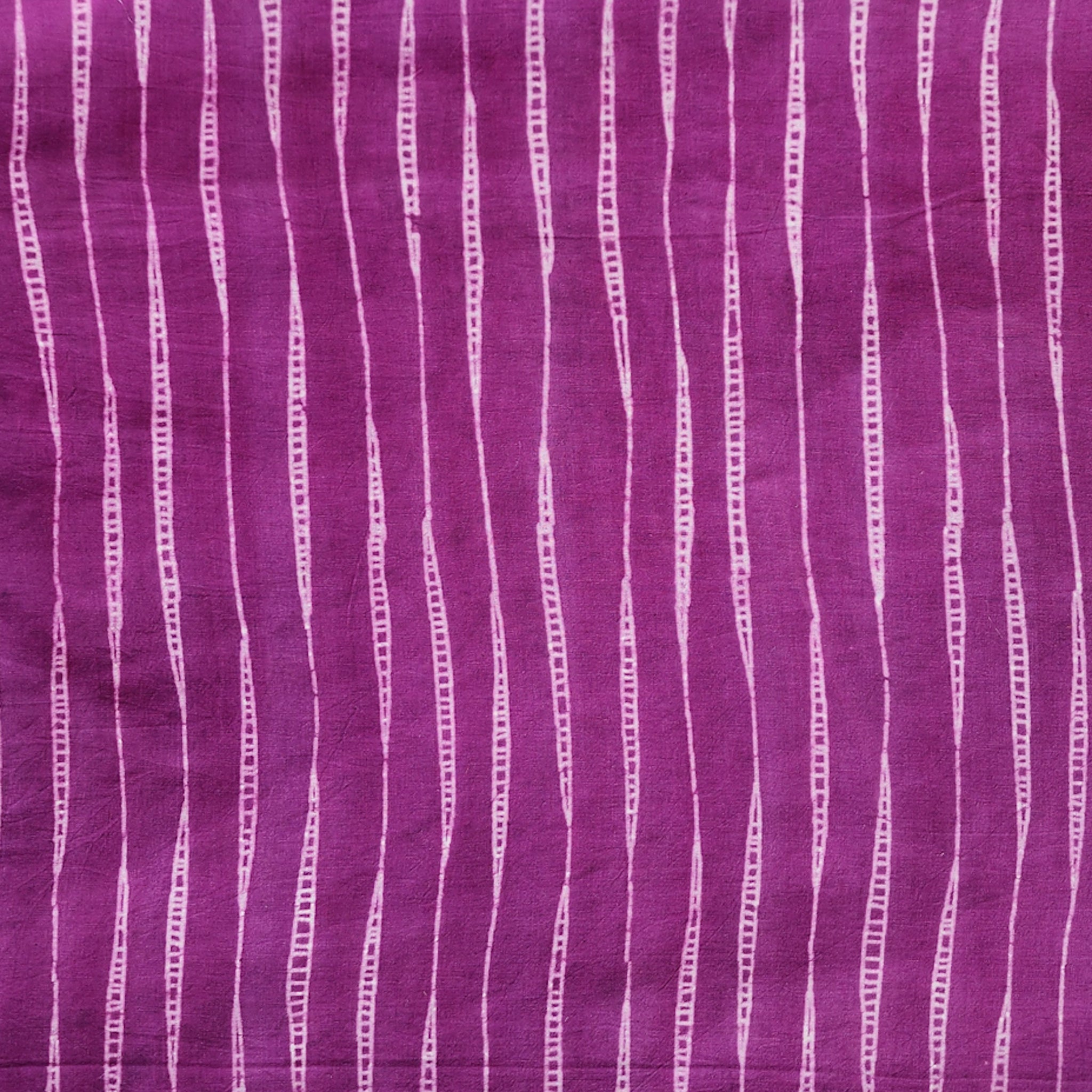 Pure Cotton Dabu Pinkish Purple With White Stripes Hand Block Print Fa ...