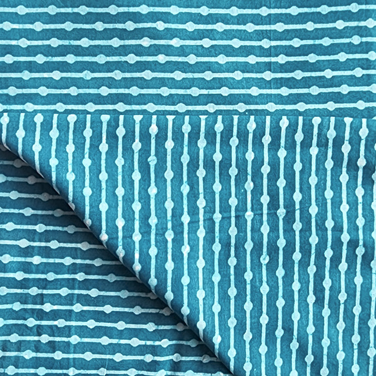 Pure Cotton Dabu Blue With Off White Hand Block Print Fabric – Sanskruti