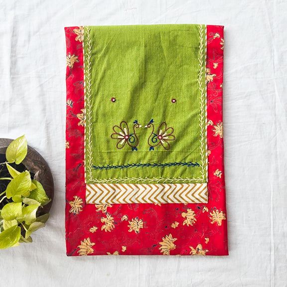 DIVYA- Pure Cotton Red Doby Dabu With Embroidery Yoke Pre-Design Kurta – Sanskruti