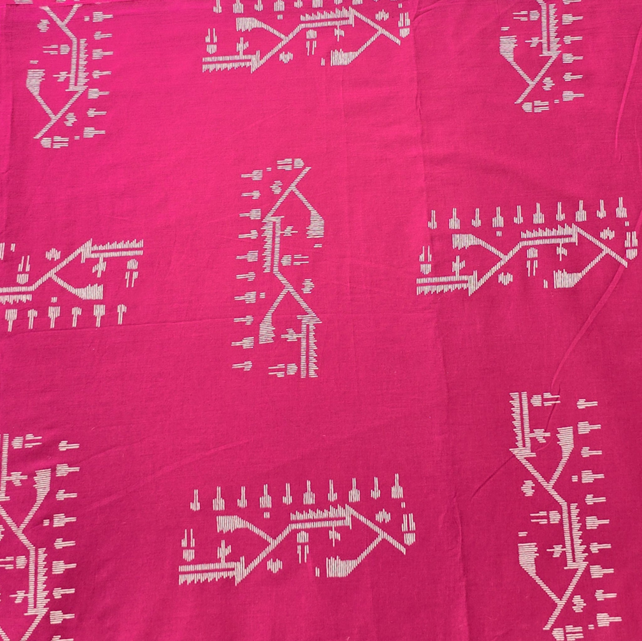 Pure Cotton screen print Pink With White Fabric – Sanskruti