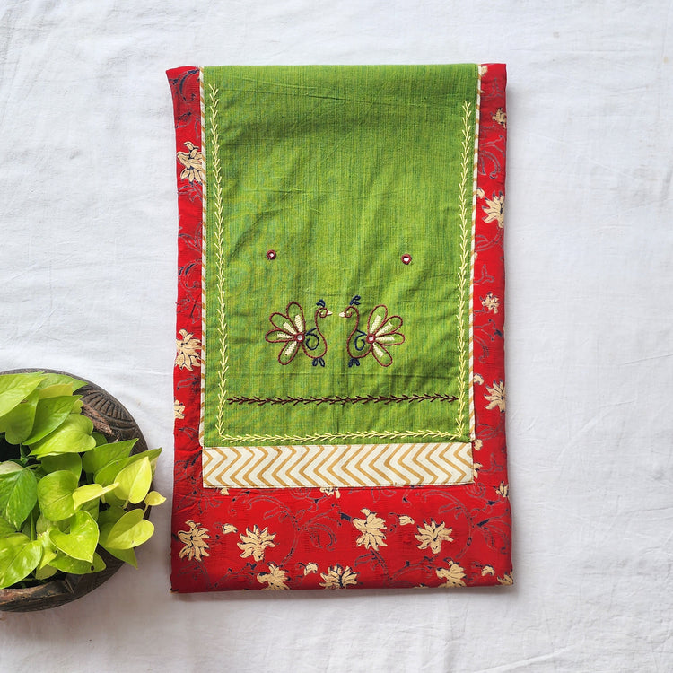 DIVYA- Pure Cotton Red Doby Dabu With Embroidery Yoke Pre-Design Kurta – Sanskruti