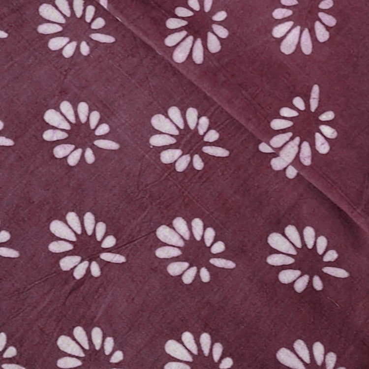 Pure Cotton Dabu Old Mauve With White Motif Hand Block Print Fabric ...