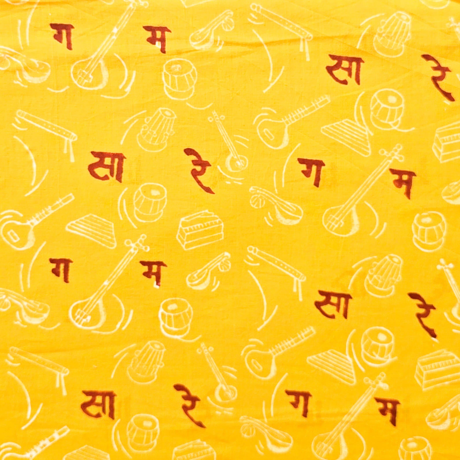 (PRE-CUT 1.60 METER) Pure Cotton Discharge Yellow With instrumental Mo ...