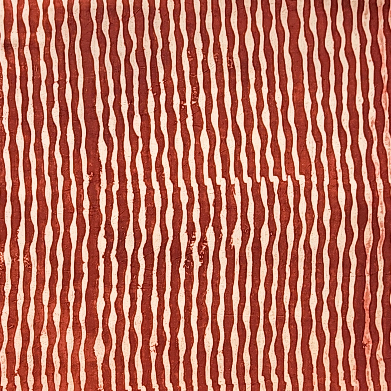 (Pre-Cut 0.85 Meter) Pure Cotton Ajrak Rust Red With Cream Small Weave ...