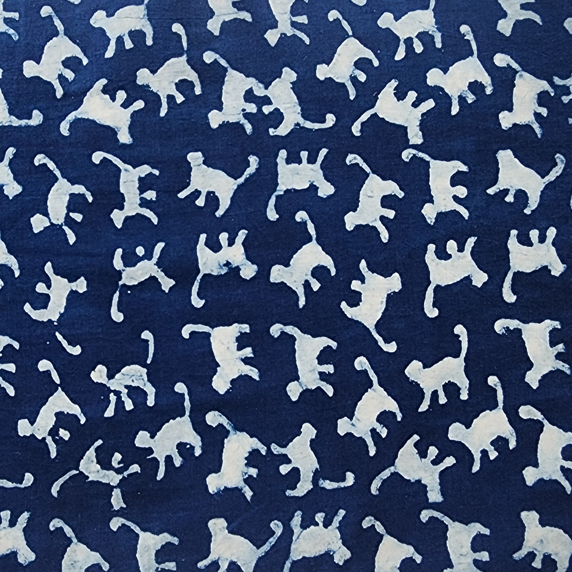Pure Cotton Indigo Cat motif Hand Block Print Fabric – Sanskruti