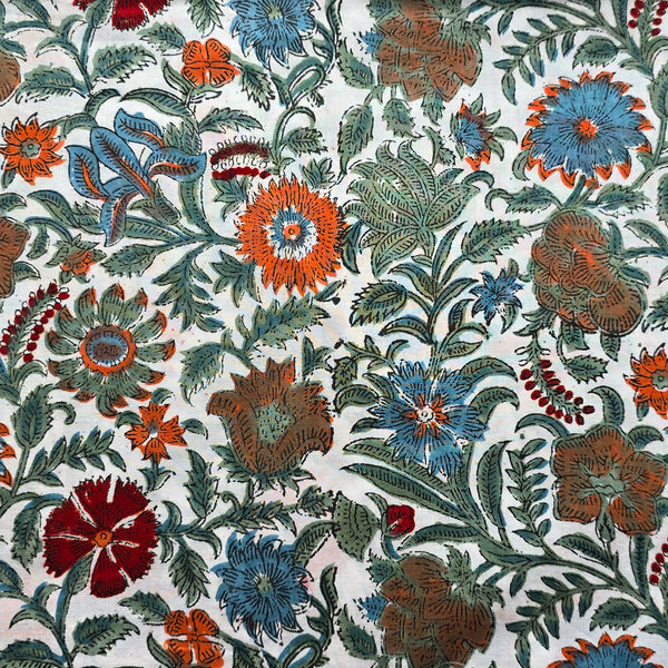 Jaipuri, Mughal , Jaal, Rapid Hand Block Print Cotton Fabrics Online ...