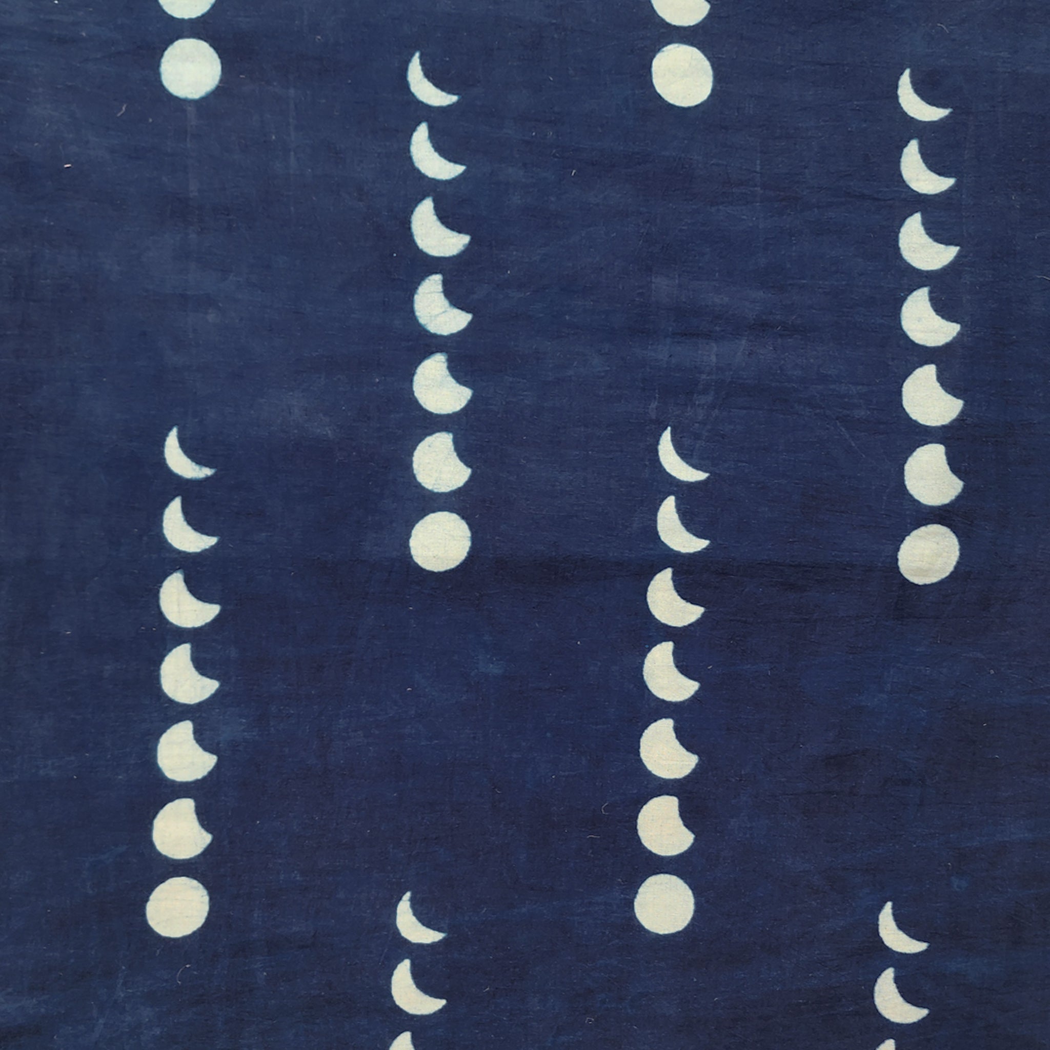 Pure Cotton Indigo Moon Phase motif Hand Block Print Fabric – Sanskruti