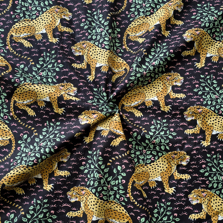 Pure Cotton Screen Print Black With Chita Fabric – Sanskruti