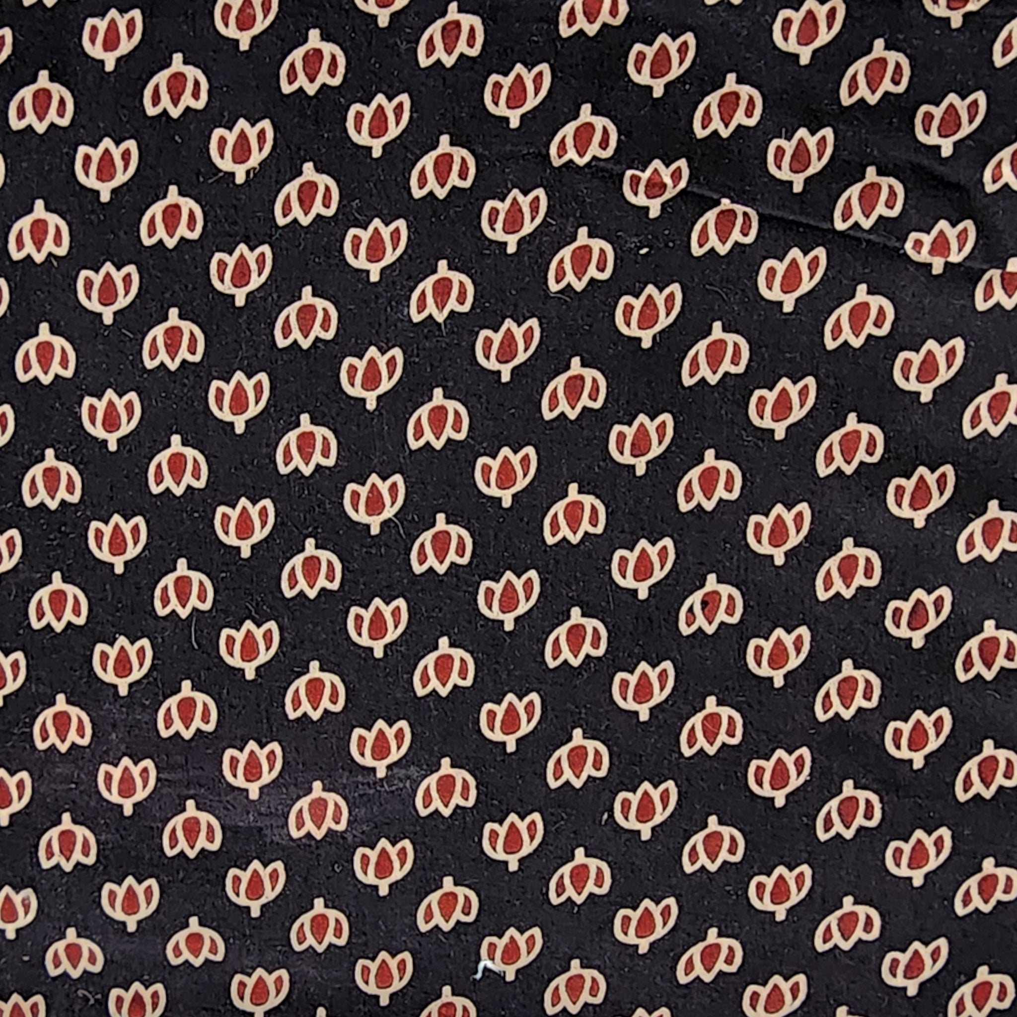 Pure Cotton Ajrak Vegetable Dyed Black With Maroon Flower Motif Hand B ...