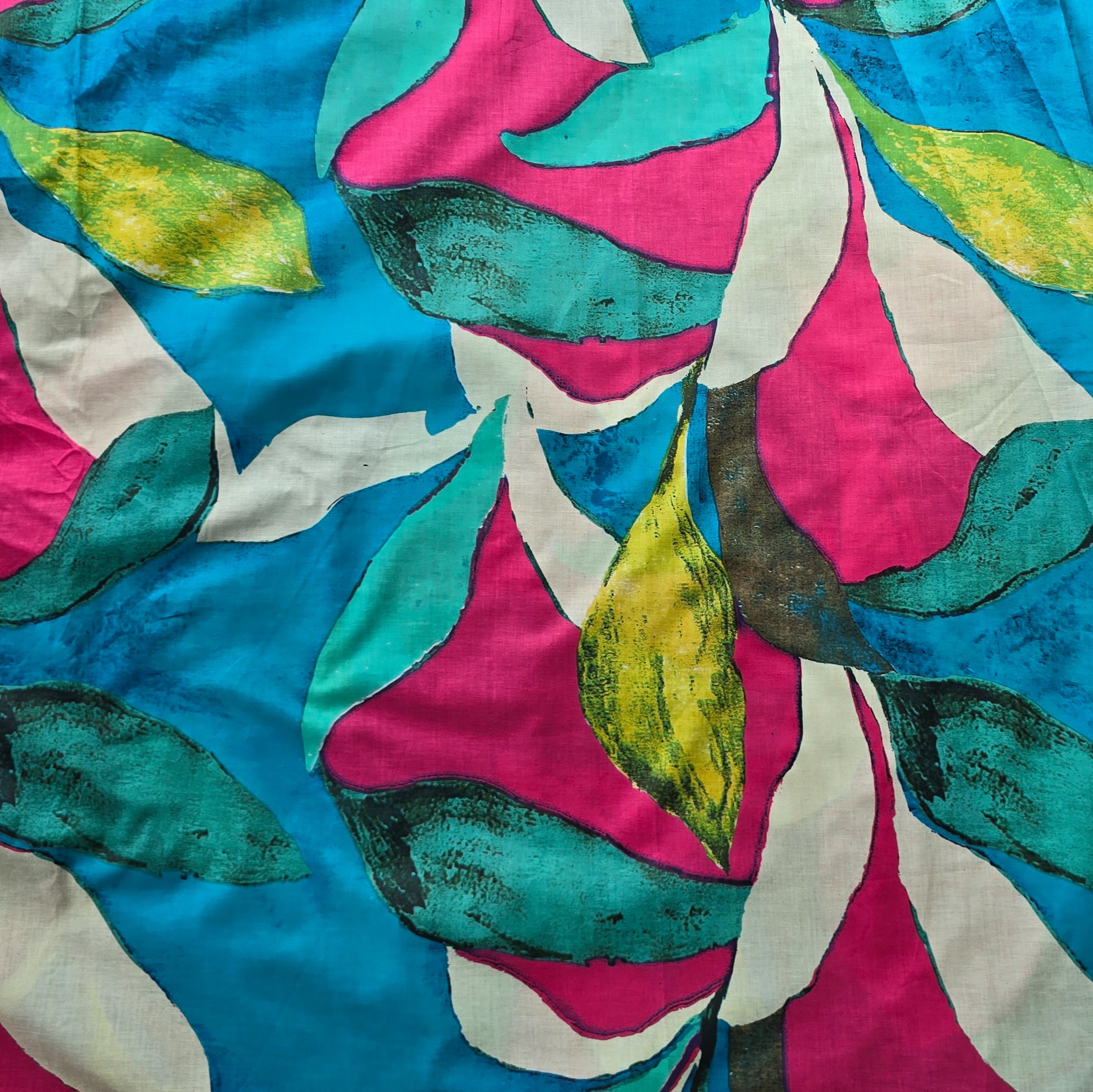 (PRE-CUT 1.85 METER) Pure Cotton Multicolor Design Screen Print Fabric ...