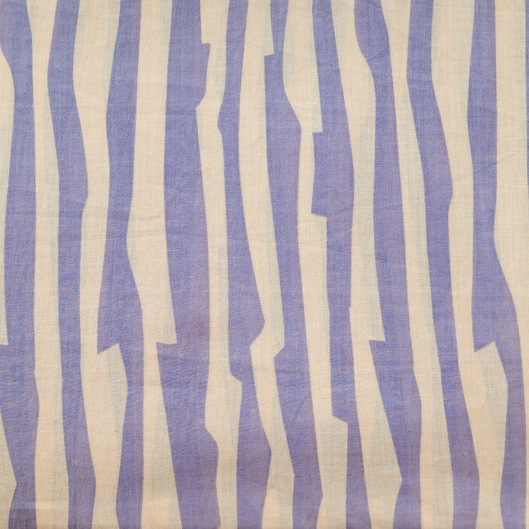 Pure Cotton Beige With Lavender Stripes Screen Print Fabric – Sanskruti
