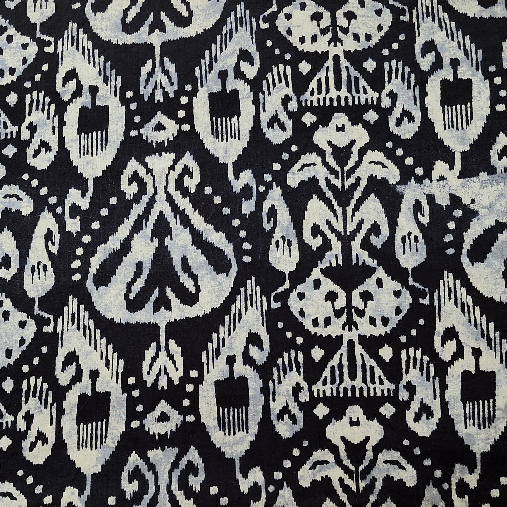 Pure Cotton Black With Design Motif Screen Print Fabric – Sanskruti