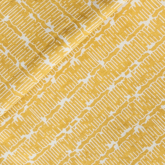 Pure Cotton Mustard With Border Design Screen Print Fabric – Sanskruti