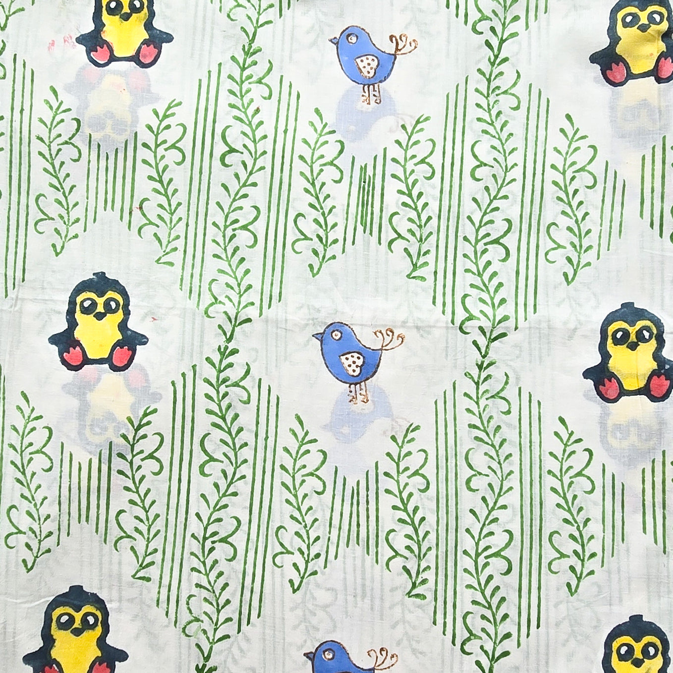 Pure Cotton Jaipuri Bird Motif And Jaal Design Hand Block Print Fabric ...