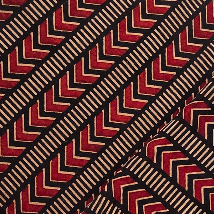 Pure Cotton Ajrak Vegetable Dyed Maroon With Border Design Stripes Han ...
