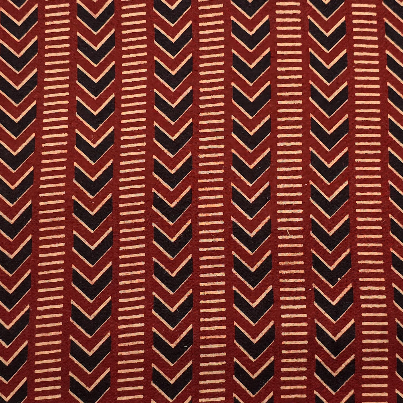 Pure Cotton Ajrak Vegetable Dyed Maroon With Border Design Stripes Han ...