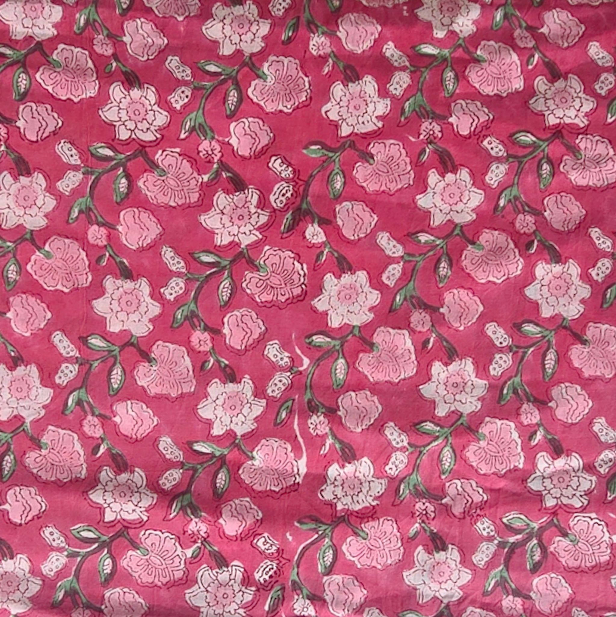 Pure Cotton Jaipuri Dusky Pink With Flower Jaal Hand Block Print Fabri ...