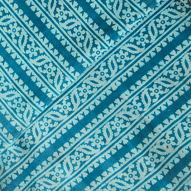 Pure Cotton Dabu Blue With Border design Hand Block Print Fabric ...