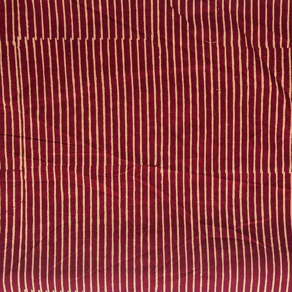 Pure Cotton Akola Dabu Red With Single Stripe Design Hand Block Print ...