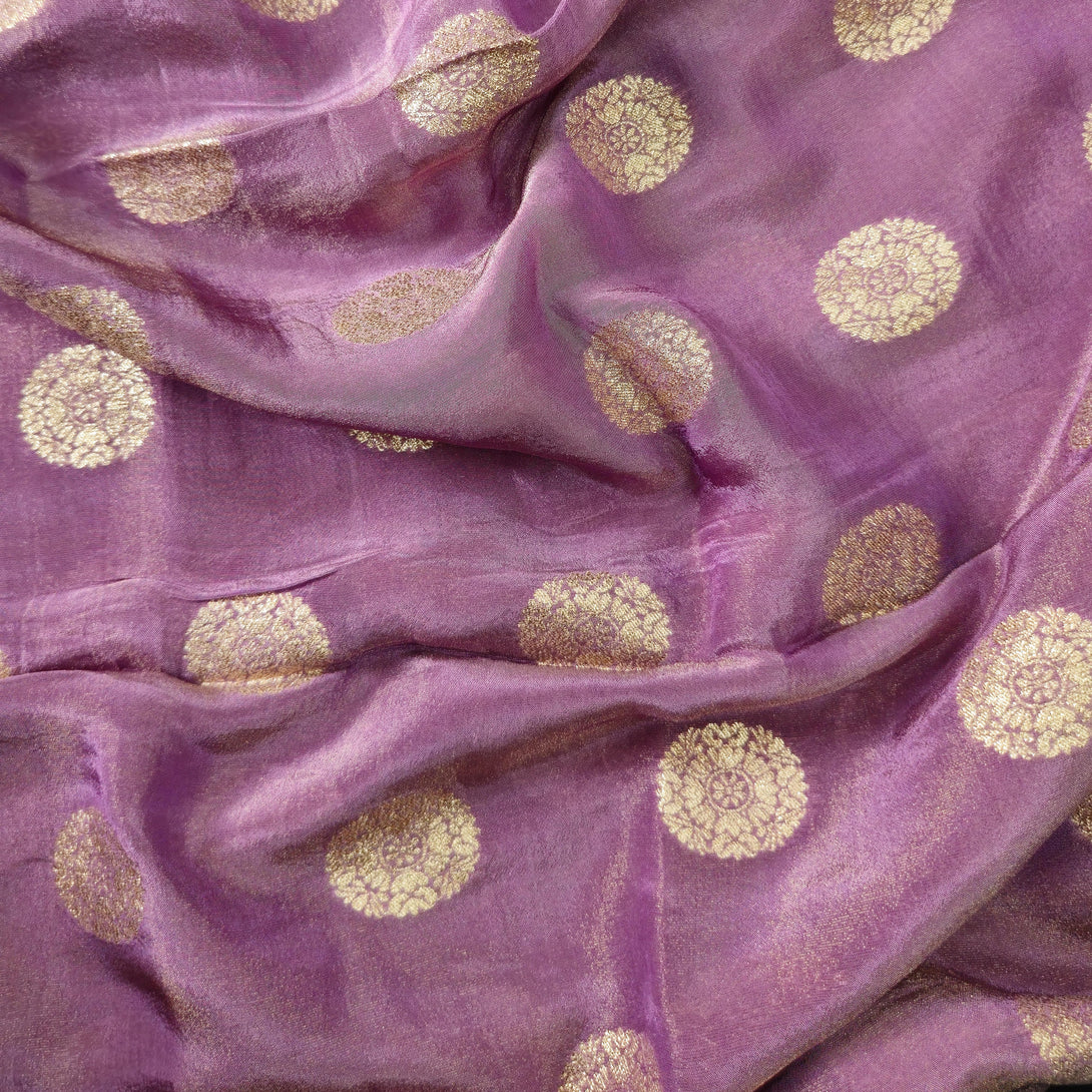 Brocade Light Purple Tissue Fabric – Sanskruti