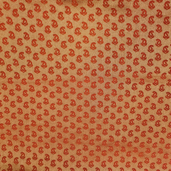 ( Pre-Cut 1 Meter ) Brocade Red With Golden Zari – Sanskruti
