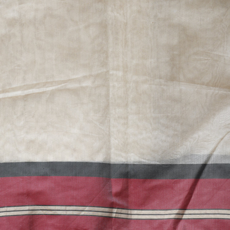 Chanderi Tissue With Red With Black Border Fabric – Sanskruti