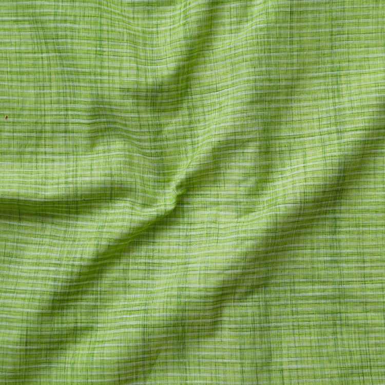 Pure Cotton Handloom Green Textured Fabric – Sanskruti
