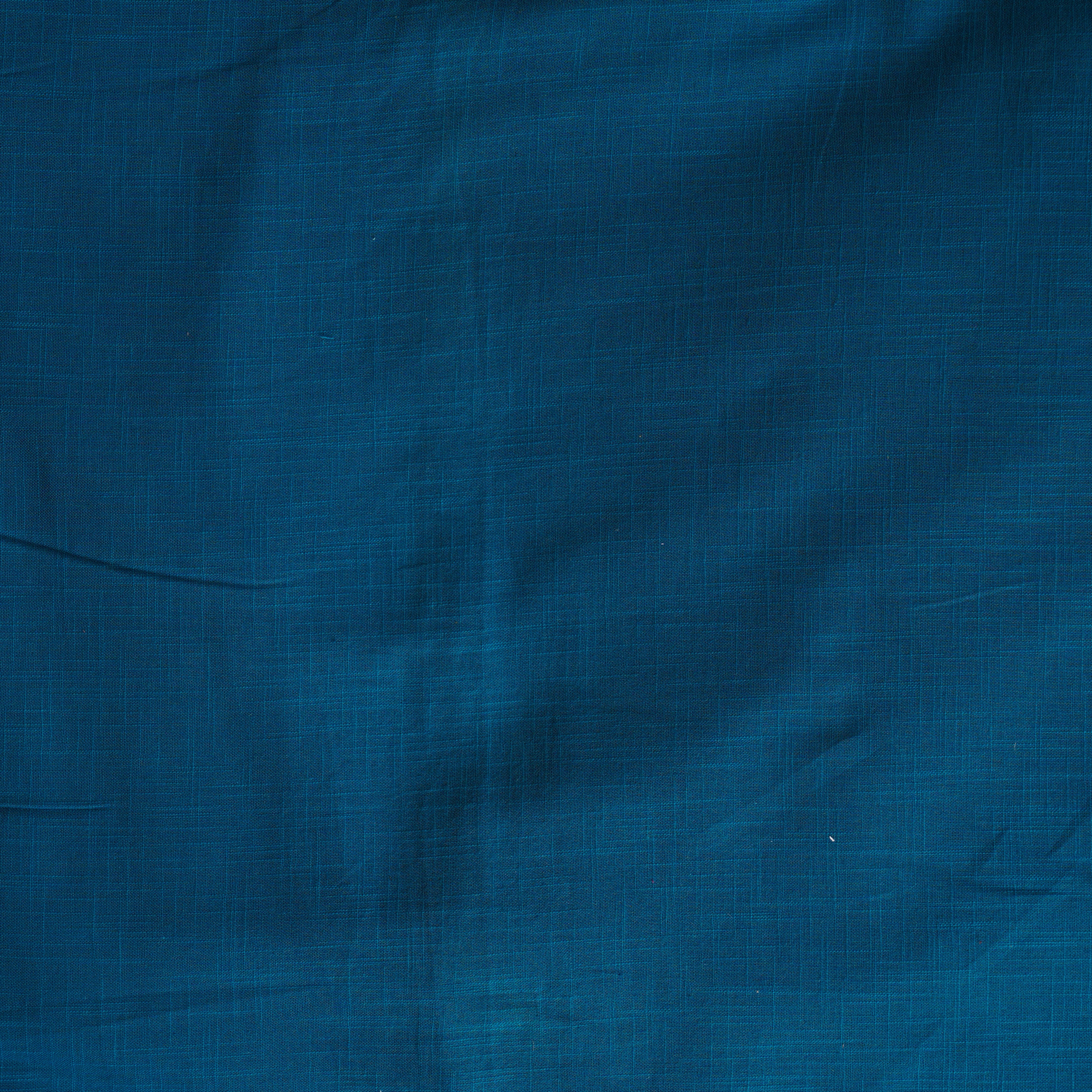 Pure Slub Cotton Teal Blue Fabric – Sanskruti