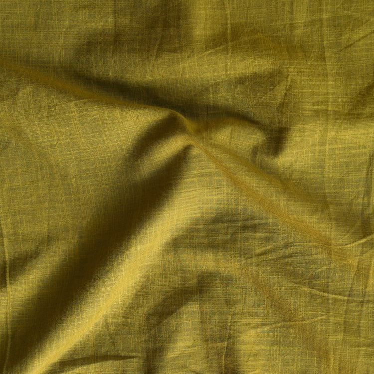 (PRE-CUT 0.95 METER)Pure Slub Cotton Mehandi Green Fabric – Sanskruti