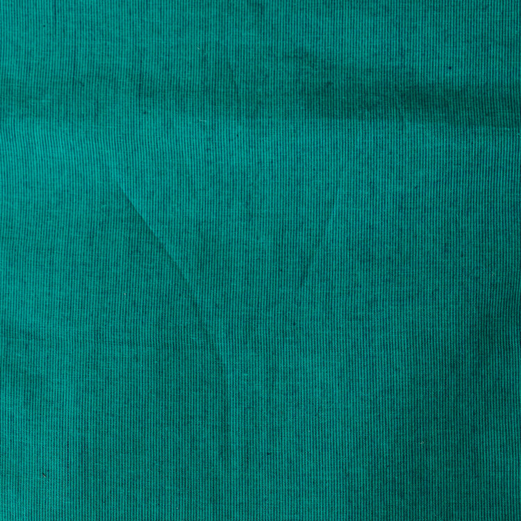 Pure Cotton Rama Green With Fine Stripes Fabric – Sanskruti
