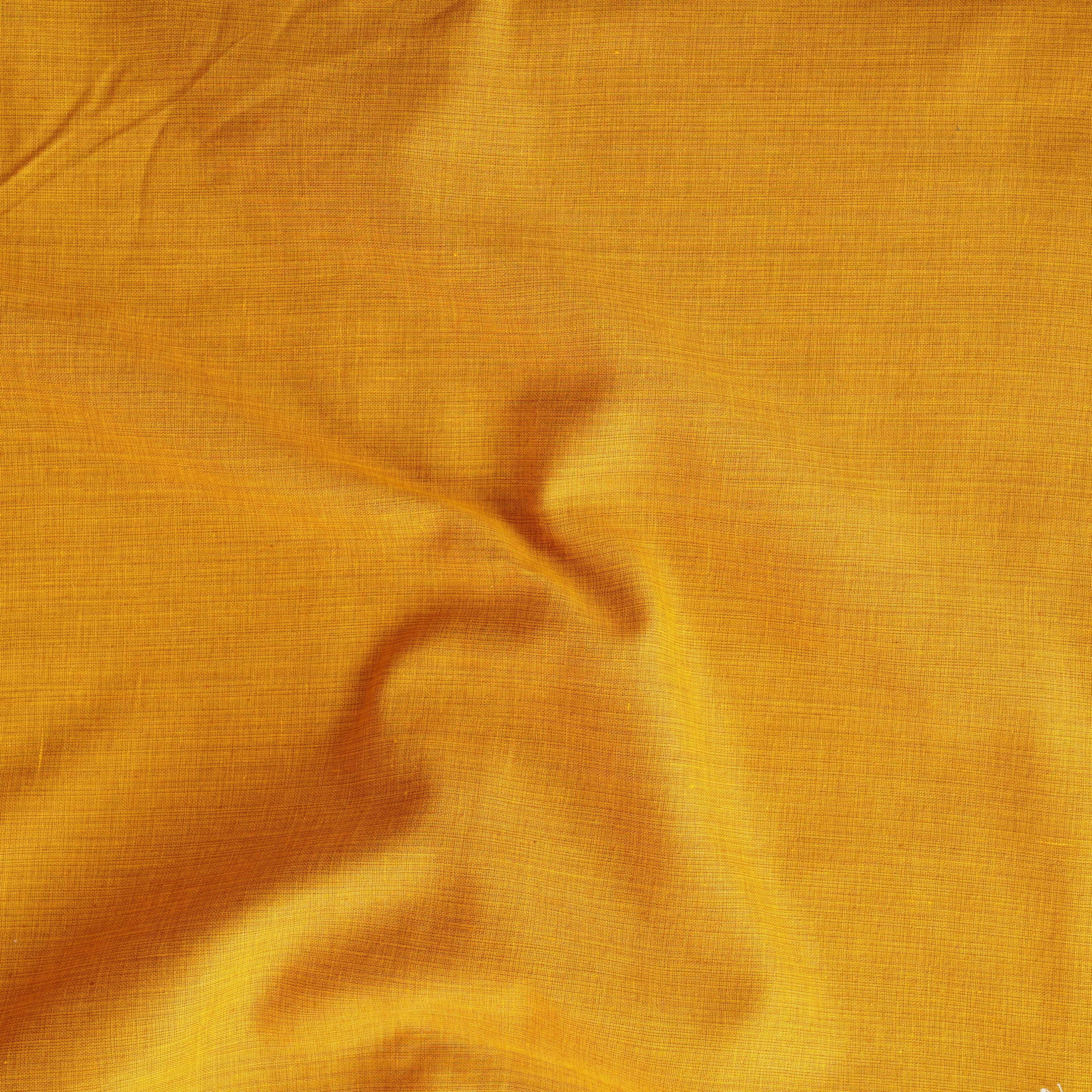 Pure Handloom Cotton Textured Mustard Fabric – Sanskruti
