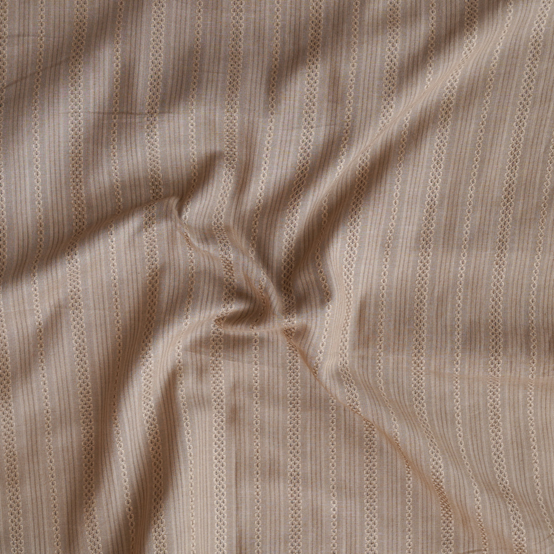 (PRE-CUT 2.30 METER) Pure Cotton Handloom Chiku With All Over Self Des ...